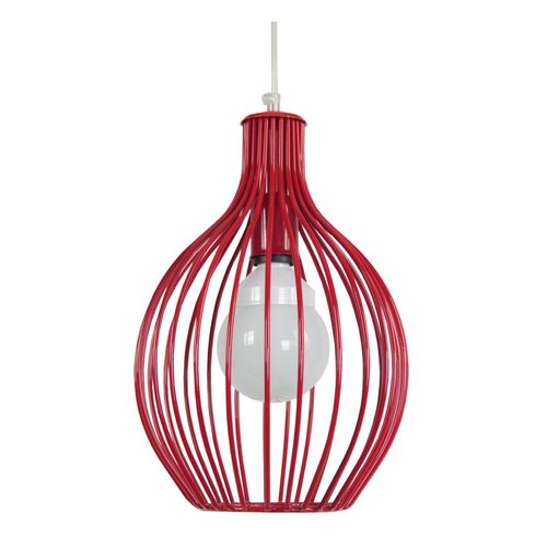 Suspension Rugby Ronde Métal Rouge D24xp24xh90 Cm - Lustre - Suspension BUT