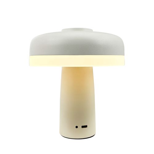 Lampe à Poser En Métal Blanc, H 16,5 Cm D 15 Cm - Porter - Lampe à ...
