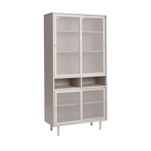 Vaisselier 4 Portes, 2 Niches En Métal H180cm - Vaisselier et vitrine BUT