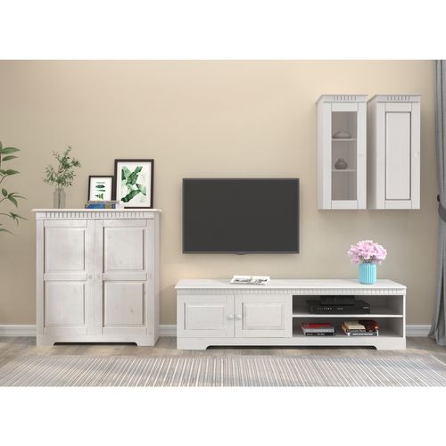 Cubrix- Ensemble de meubles salon 4 Parties Blanche - Salon complet BUT