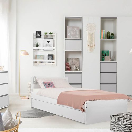 Dalia Lit Adolescent Enfant 90x200 Avec Tiroir Blanc - Lit avec ...