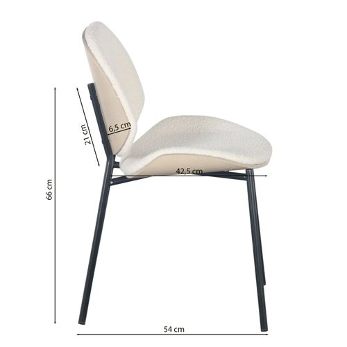 Chaise Rembourrée Jazzlen Bouclée Couleur Blanc/chêne - Chaise BUT