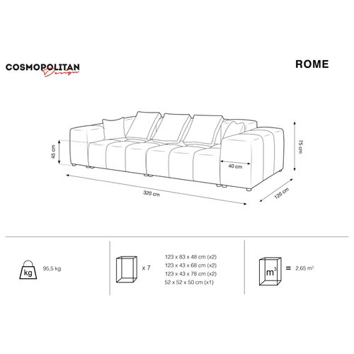 Canapé Modulable "rome" 3 Places En Velours Noir - Canapé BUT