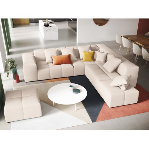 Canapé D'angle Symétrique Modulable "rome" 7 Places En Tissu Structurel ...