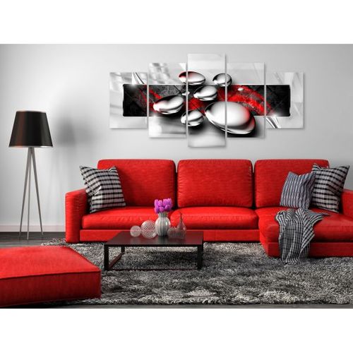 Tableau Shiny Stones (5 Parts) Wide Red 200x100 Cm - Tableau - Toile BUT
