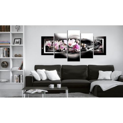 Tableau Fleurs Magnolias On à Black Background 100x50 Cm - Tableau ...