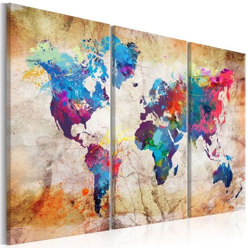 Tableau Cartes Du Monde Maps: Urban Style 120x80 Cm - BUT