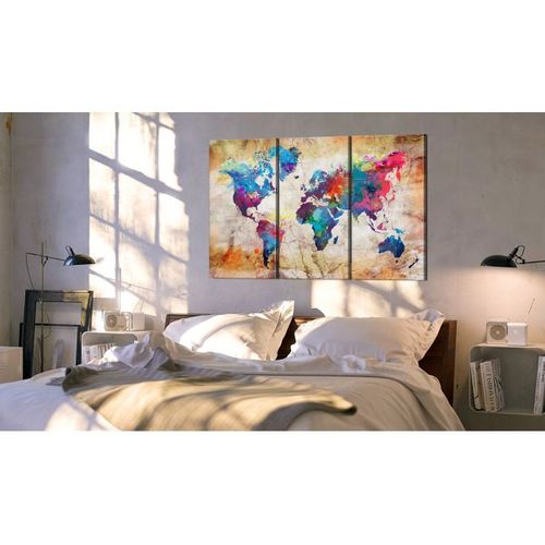 Tableau Cartes Du Monde Maps: Urban Style 90x60 Cm - BUT