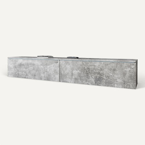 Meuble TV 180 Cm LED Béton Mat Suspendu Ou Posé - Meuble TV BUT