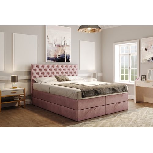 Lit Boxspring 160x200 Cm Louvre Avec Rangement Et Matelas Ressorts ...