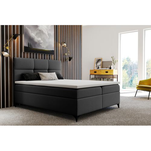 Lit Boxspring 140x200 Cm Limba Matelas Ressorts Intégrés, Rangement ...