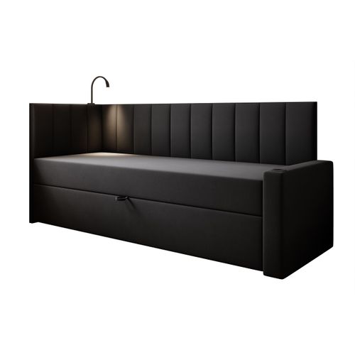 Lit Boxspring 90x200 Cm Tokio Avec Matelas Ressorts Intégré Et ...