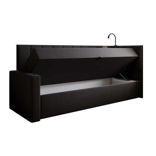 Lit Boxspring 90x200 Cm Tokio Avec Matelas Ressorts Intégré Et ...