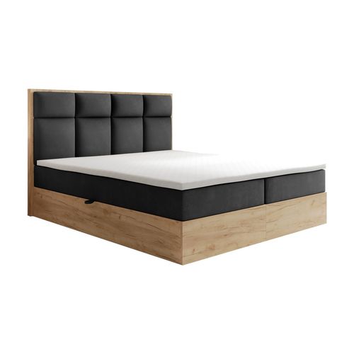 Lit Boxspring 140x200 Cm Selva Rangement Matelas Ressorts Ensachés Et ...