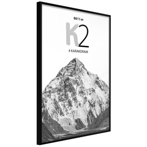 Affiche Murale Encadrée "peaks Of The World K2" 40 X 60 Cm Noir - Poster - Affiche BUT