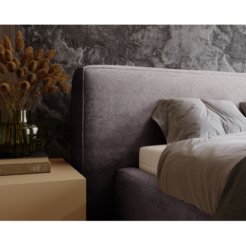 Lit Rembourré Avec Rangement 180x200 Cm Lit Double Monza Chenille Gris ...