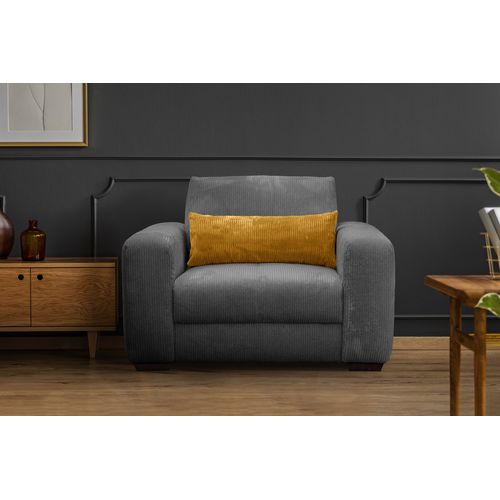 Fauteuil En Velours Côtelé Oli, Gris Foncé - Fauteuil BUT