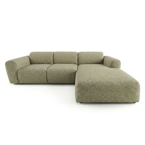 Canapé D'angle Droit Tissu Bouclé Jaune Moutarde Gin - Voir toute l ...