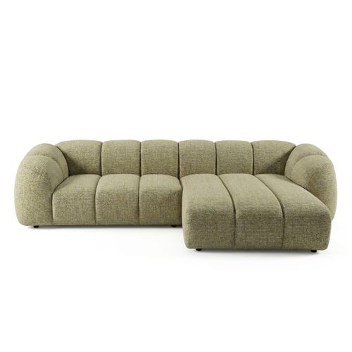 Canapé D'angle Droit Tissu Bouclé Jaune Moutarde Mali Design - Voir ...