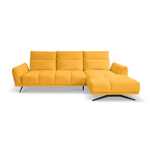 Canapé d'angle méridienne d GIOVANNI tissu raven jaune - Canapé BUT