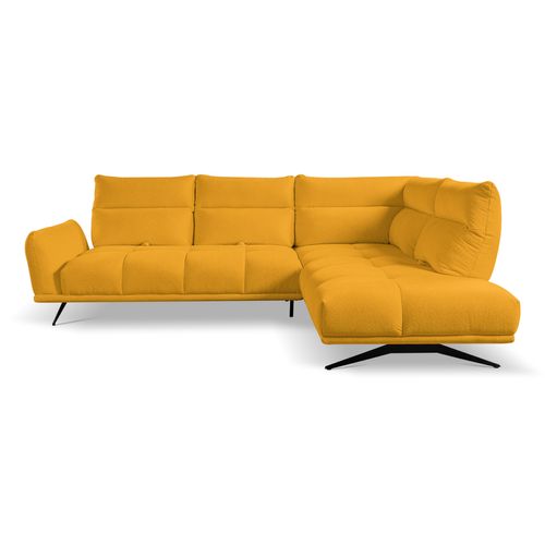 Canapé d'angle droit GIOVANNI tissu raven jaune - Canapé BUT