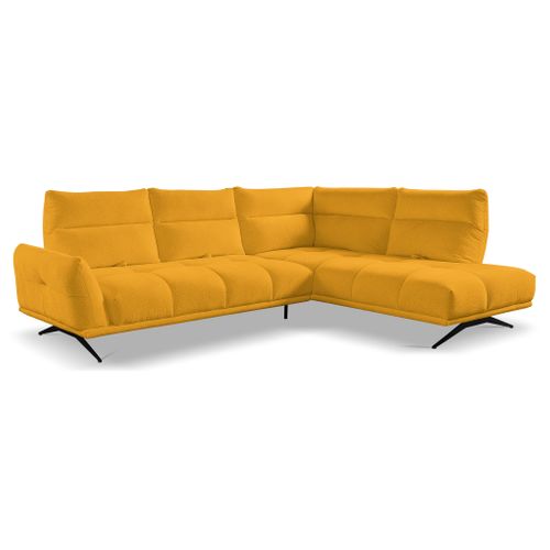 Canapé d'angle droit GIOVANNI tissu raven jaune - Canapé BUT