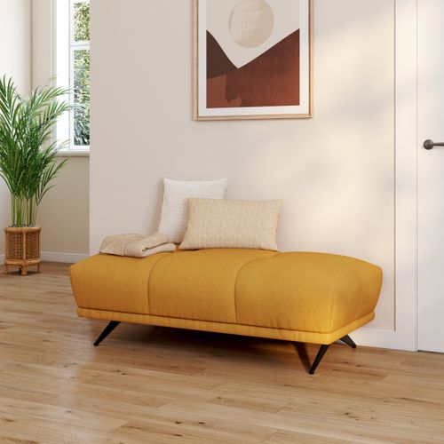 Pouf GIOVANNI tissu raven jaune - Pouf - Poire BUT