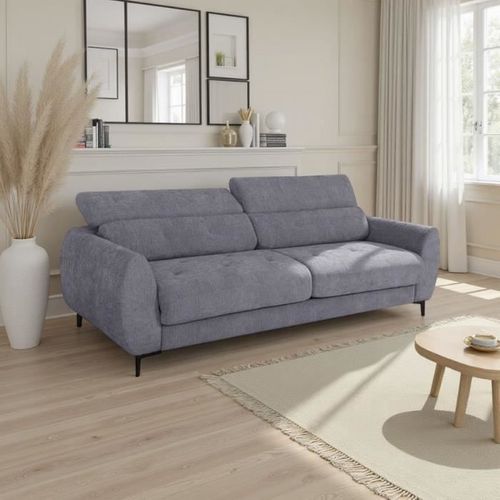 Canapé Convertible Express 3 Places Gris Souris, Matelas 15 Cm - Voir ...
