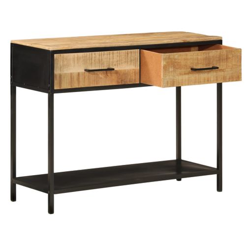 Table Console - Table D'entrée 100x35x76 Cm Bois Massif De Manguier Et ...