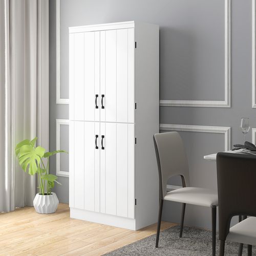 Buffet Haut De Cuisine, Meuble De Rangement Avec 4 Portes 6 étagères ...