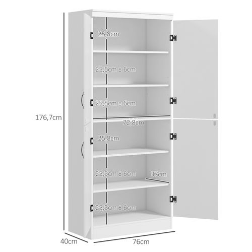 Buffet Haut De Cuisine, Meuble De Rangement Avec 4 Portes 6 étagères ...
