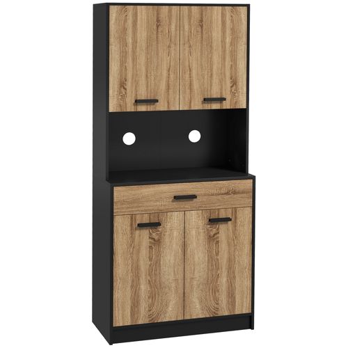 Buffet Haut De Cuisine, Meuble De Rangement, 4 Portes 1 Tiroir, Passe ...