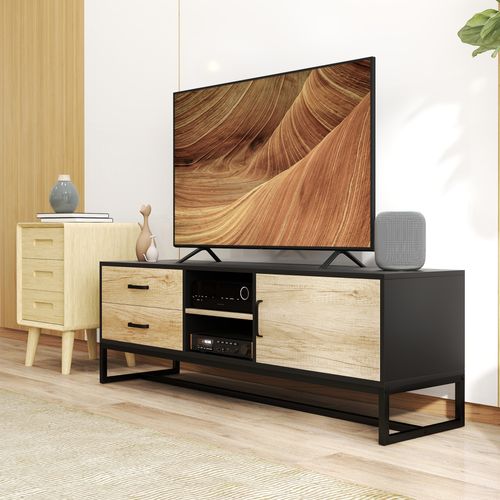 Meuble TV Pour Téléviseurs 60 Pouces, Meuble Télé Avec Placard, 2 ...