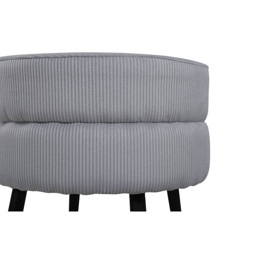 Pouf Design En Velours Côtelé "pot" 40cm Gris - Pouf - Poire BUT