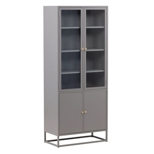 Vaisselier 4 Portes "bakal" 190cm Gris Clair - Vaisselier et vitrine BUT