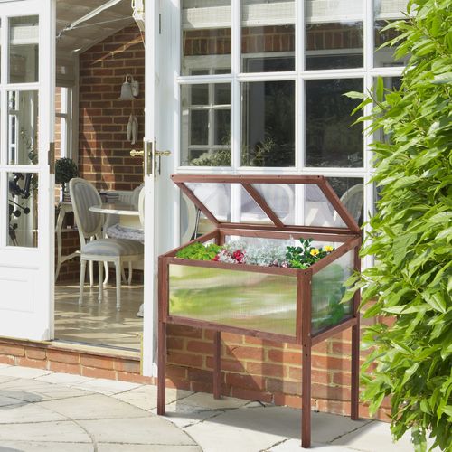 Bac Potager Bois De Sapin Et Polycarbonate Avec Étagère 90x50x93 Cm ...