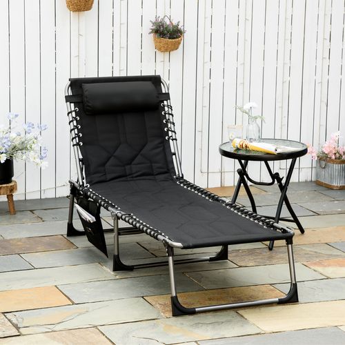 Lounge Pliable En Acier Et Tissu Oxford, Dossier Réglable 5 Positions ...