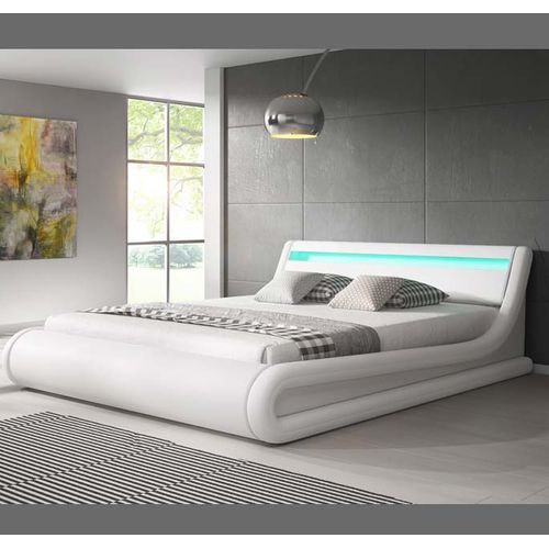 Lit Double Avec Coffre 180x200cm En Blanc Avec LED Parisina - Lit ...