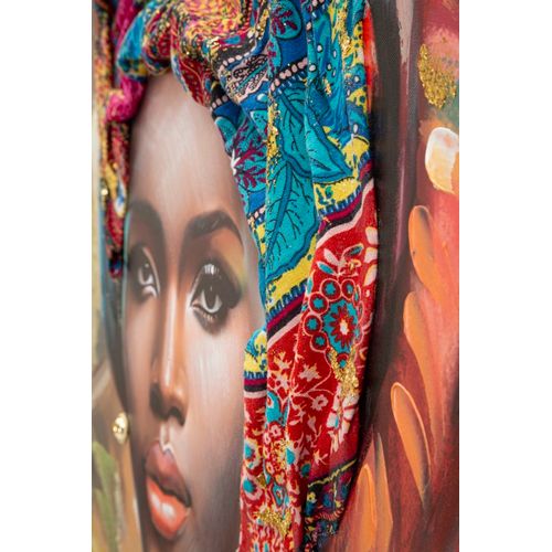 Tableau Multicolore Femme Costume Traditionnel - Tableau - Toile BUT