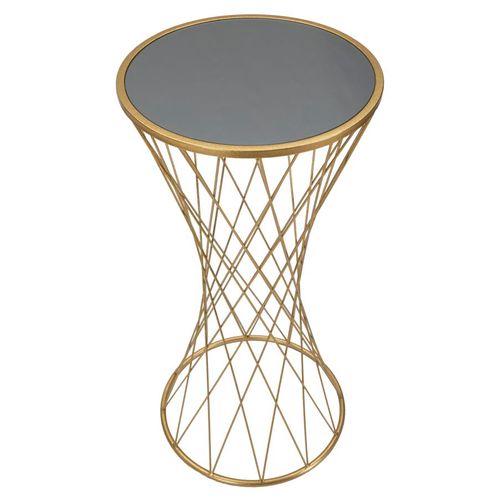 Table Ronde 40x80 Cm En Métal Doré Avec Plateau Miroir élégant - Bout ...