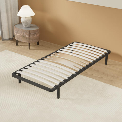 Sommier 90 X 190 Cm à Lattes En Bois - Renfort Lombaire - 7 Pieds ...