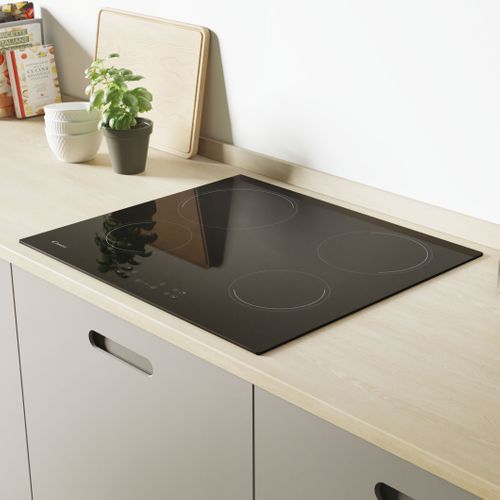 Table vitrocéramique CANDY CC64CH 4 foyers Noir - Plaque vitrocéramique BUT