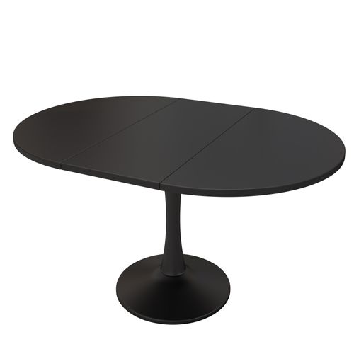 Table à Manger Extensible Ovale 100x140 Cm, Noir - L100/140xh75 Cm ...