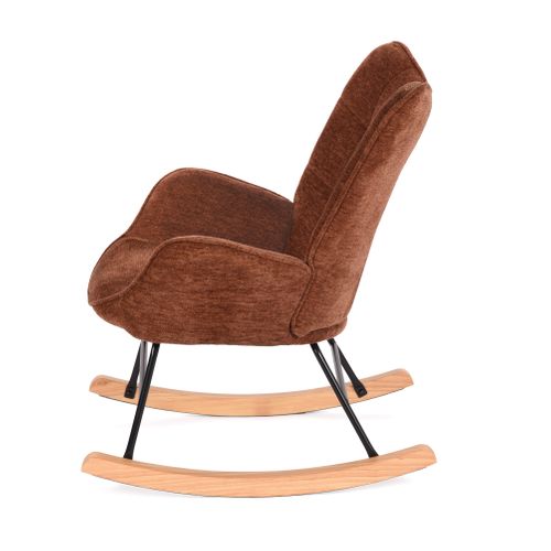 Fauteuil à Bascule Allaitement Rocking Chair Scandinave En Tissu, Rouge ...