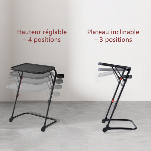 Petit Bureau Pliant Hauteur Réglable Portable Sans Assemblage Requis ...