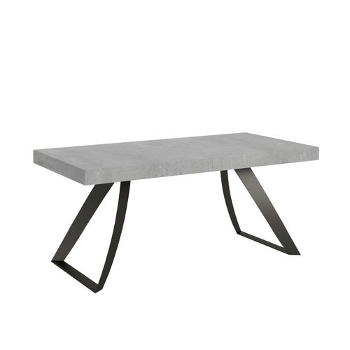 Table Extensible 90x200/304 Cm Proxy Gris Béton Cadre Anthracite ...