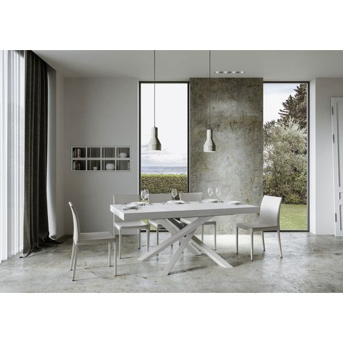 Table Extensible 90x160/264 Cm Volantis Frêne Blanc Cadre Blanc - Table BUT