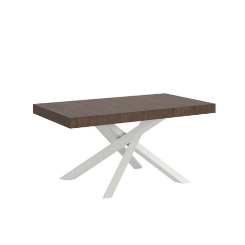 Table Extensible 90x200/304 Cm Volantis Noyer Cadre Blanc - Table BUT