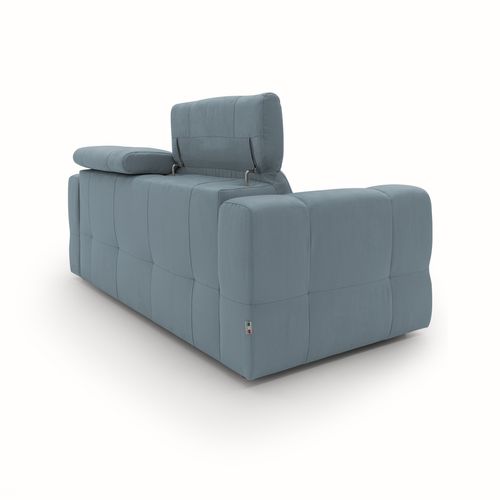 Kronos Canapé 193 Cm Avec Pouf Amovible En Microfibre Imperméable Bleu ...