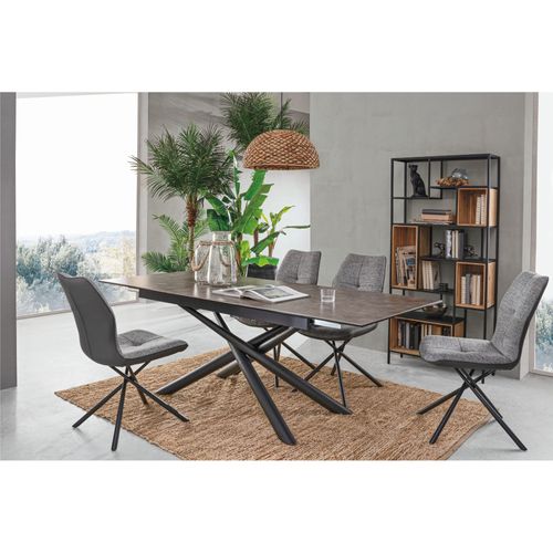 Table à Manger Rectangulaire Extensible En Céramique 6/8 Places L160 ...